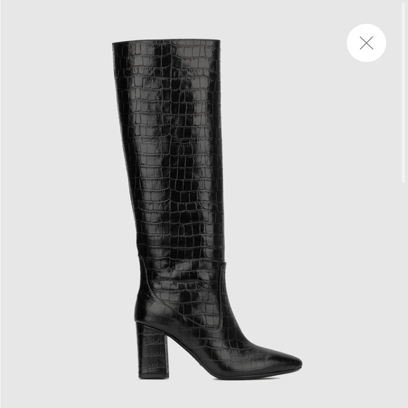 Anthropologie | Shoes | Patton Over The Knee Leather Boots Croc ...